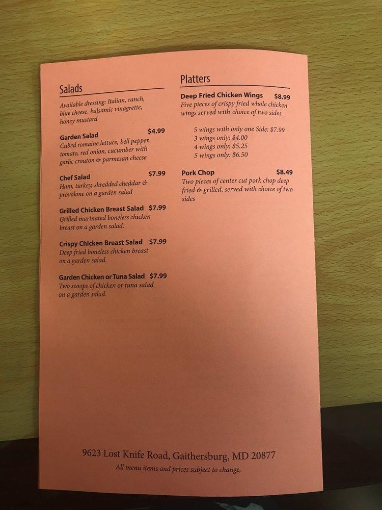 Menu at BLT Grill cafe, Gaithersburg