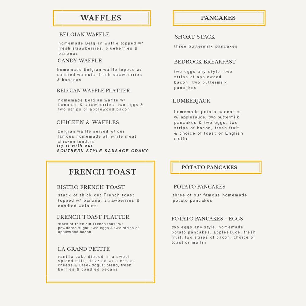 Menu at Bistro Avon Inc. restaurant, Avon-by-the-Sea