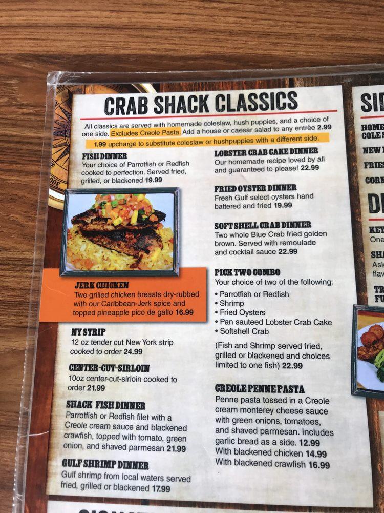 Menu at The Shack pub & bar, Fort Walton Beach
