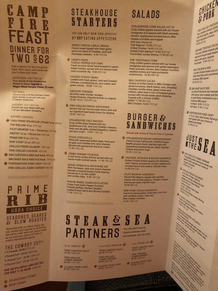 Menu at Black Angus Steakhouse, Mesa, E Hampton Ave