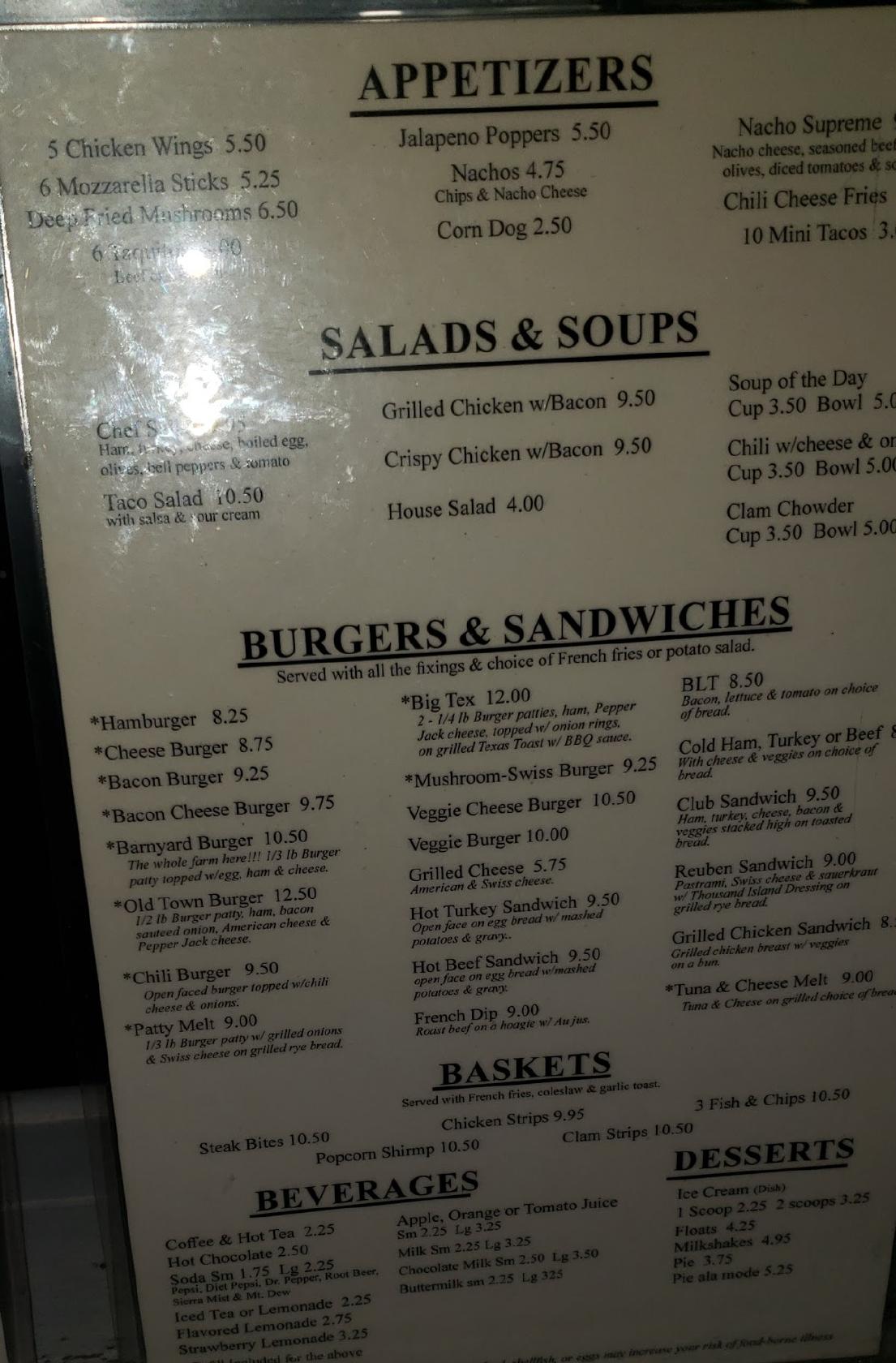 Menu at Lloyd's Old Town Tavern pub & bar, Bandon