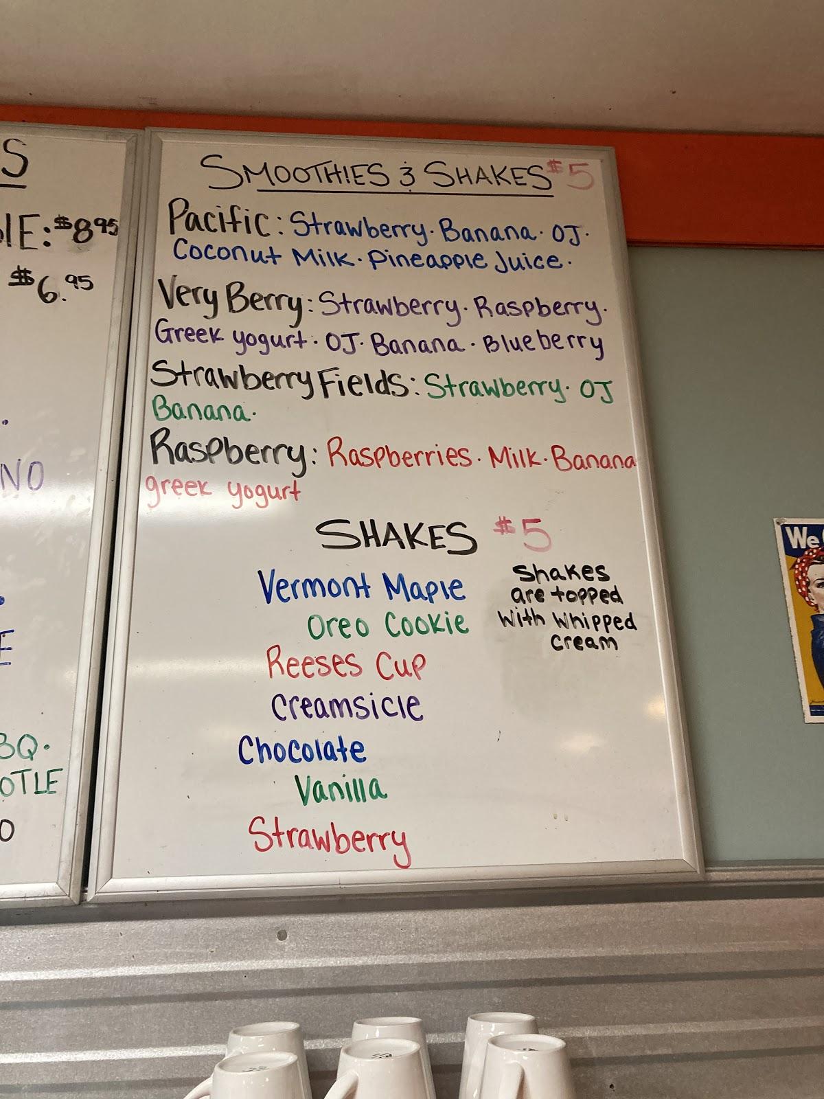 Carta de Park Row Cafe, Waterbury