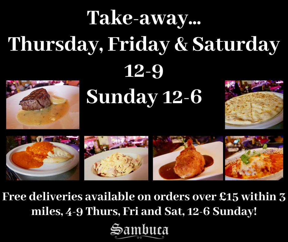 Menu at Sambuca Forest Hall restaurant, Newcastle upon Tyne