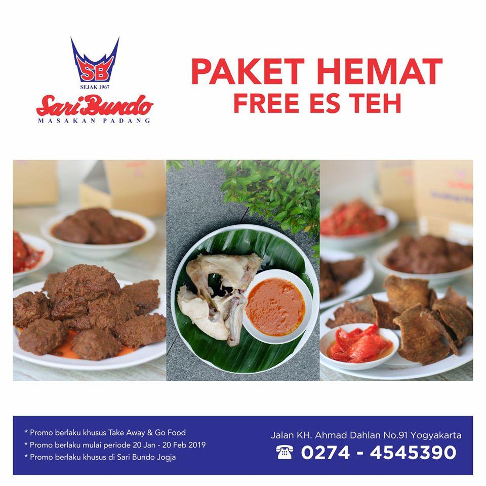 Menu at Sari Bundo Masakan Padang restaurant, Yogyakarta