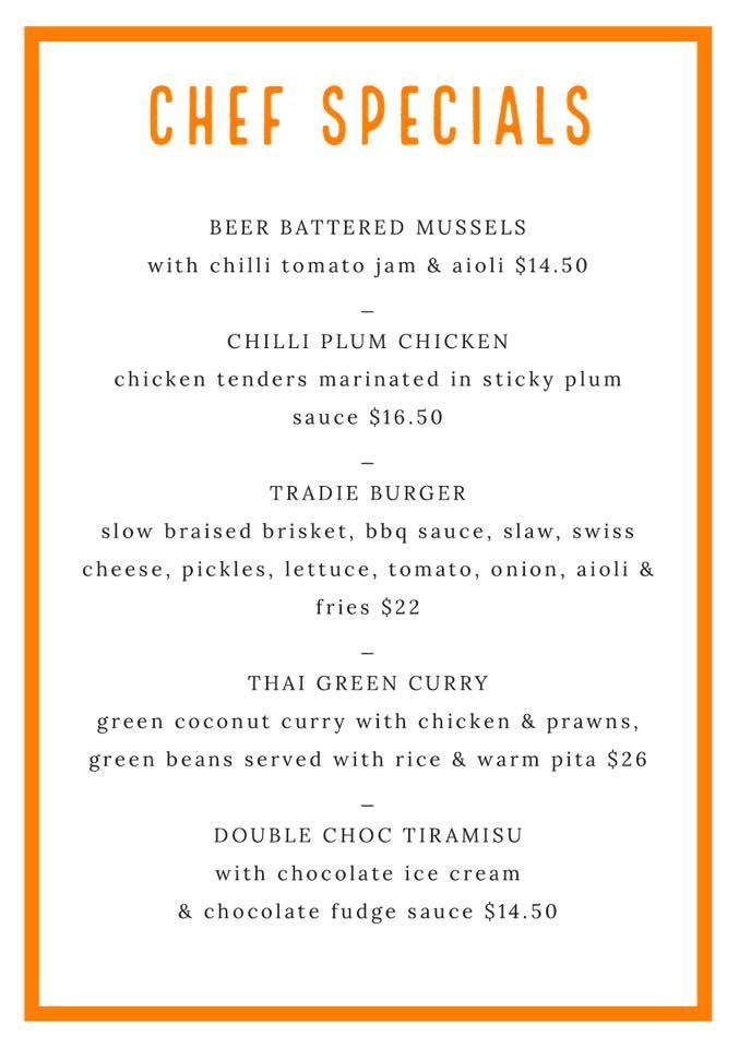Menu at The Local Bar & Eatery, Omokoroa