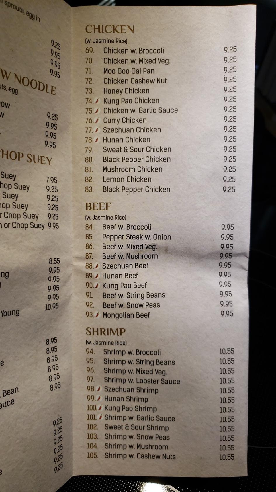 Menu at Chung King Express Gourmet Chinese Food restaurant, Fort Wayne
