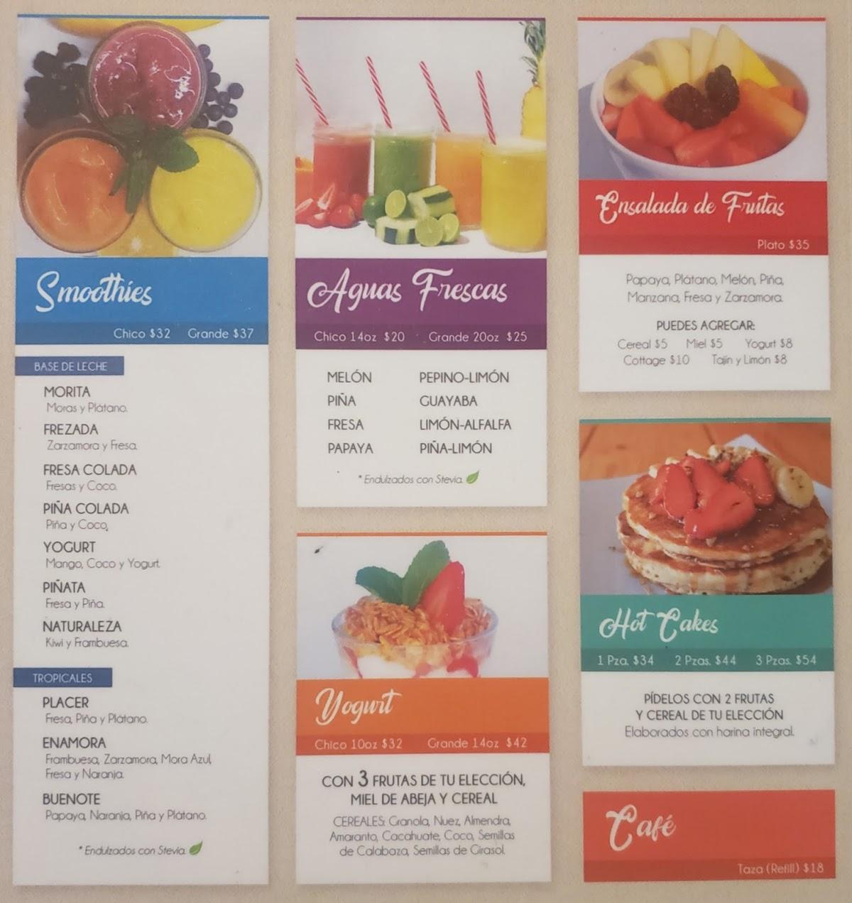 Carta del restaurante Purosabor, Ciudad Cuauhtemoc, Vicente Guerrero 927