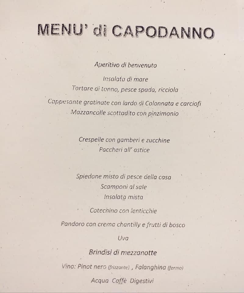 Menu da Ci Vediamo da Mario ristorante, Italia