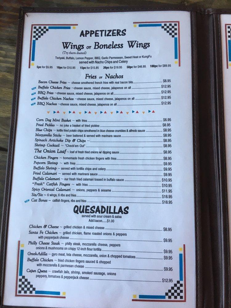 Menu at DamnYankees restaurant, Heflin