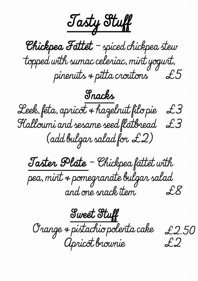 Menu at Little Wonder Cafe, Saint Just, National Trust car park