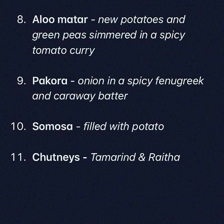 Menu at Opheem restaurant, Birmingham