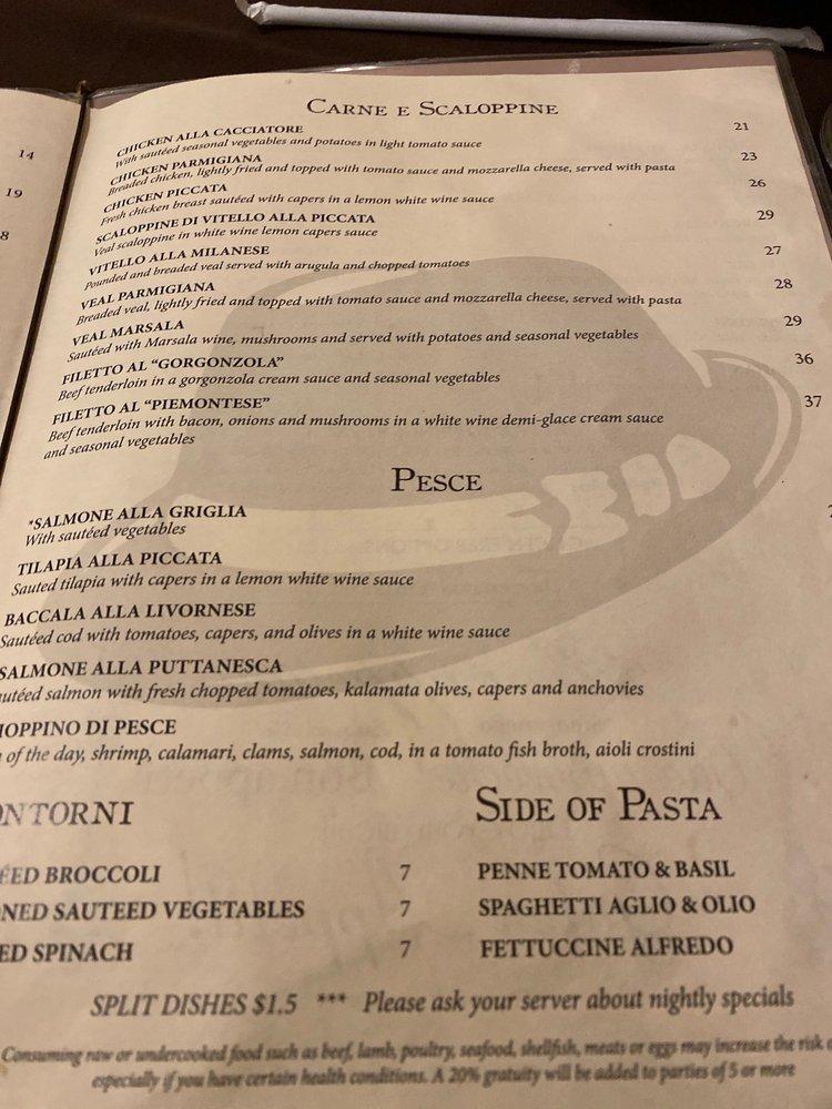 Menu at Limoncello Naples pub & bar, North Naples