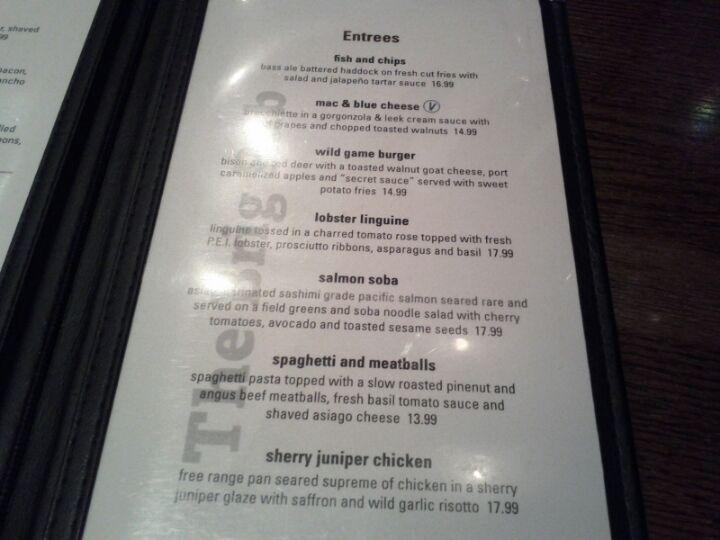 Menu at The Brig Pub, Ottawa, 23 York St
