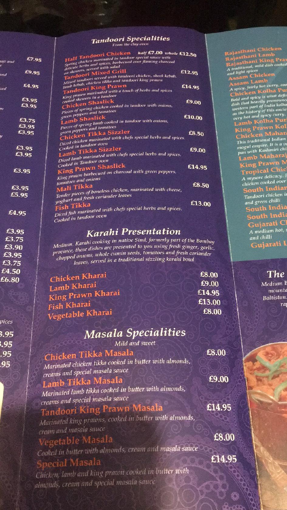 Menu at Safar Indian And Seafood Restaurant, Axminster, Axminster