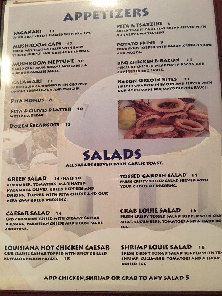 Menu at Olympic Flame restaurant, Hope