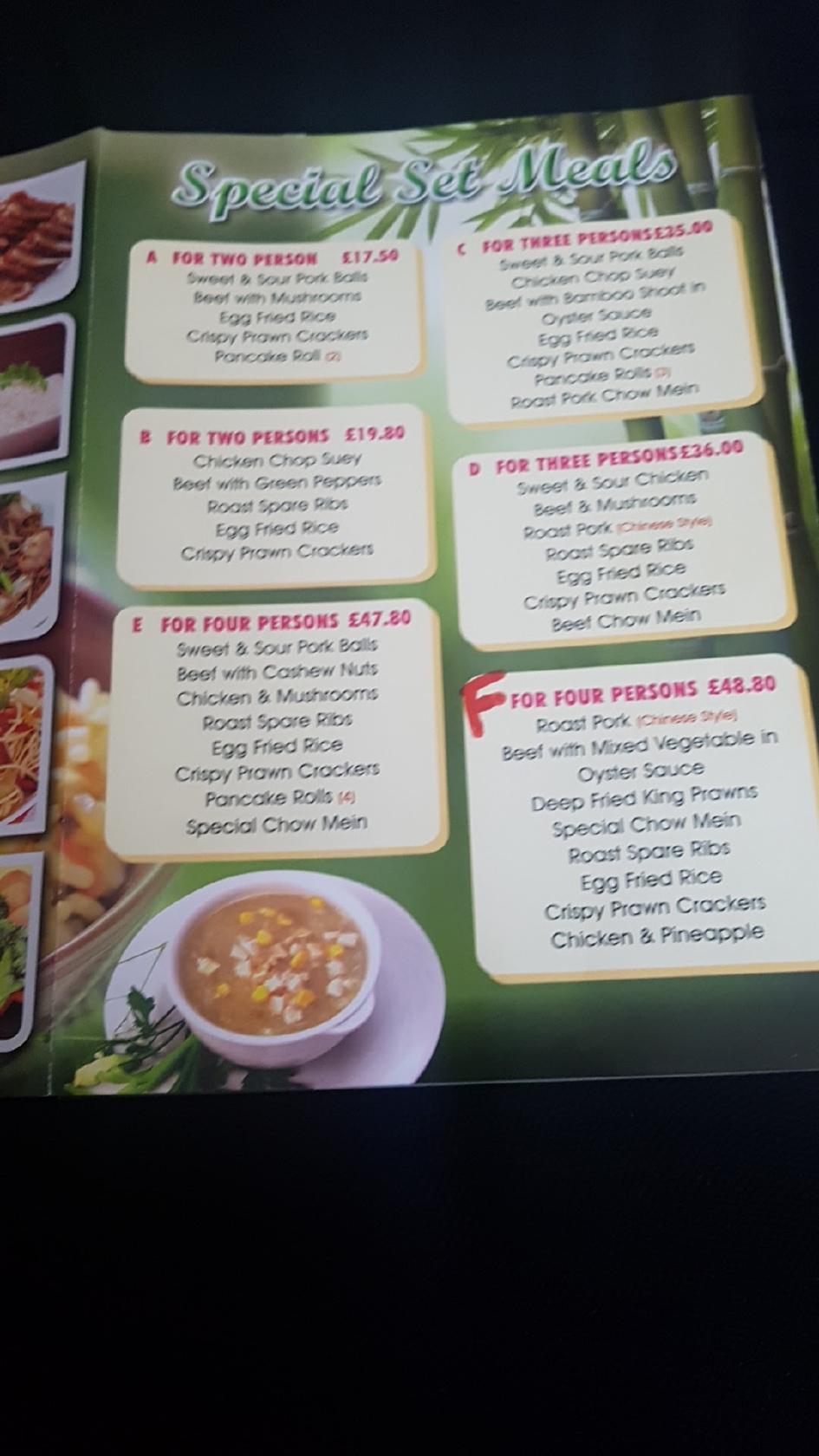 Menu at Uncle Wong restaurant, Yate, Lark Rise