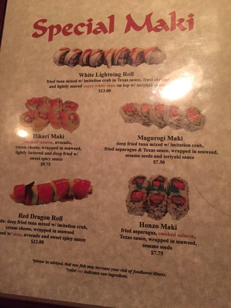 Menu at Asakusa restaurant, Fort Wayne, Lima Rd