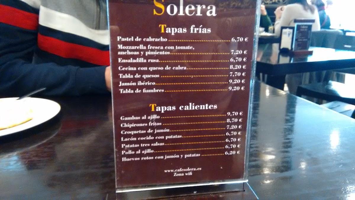 Carta de Café Solera, Oviedo