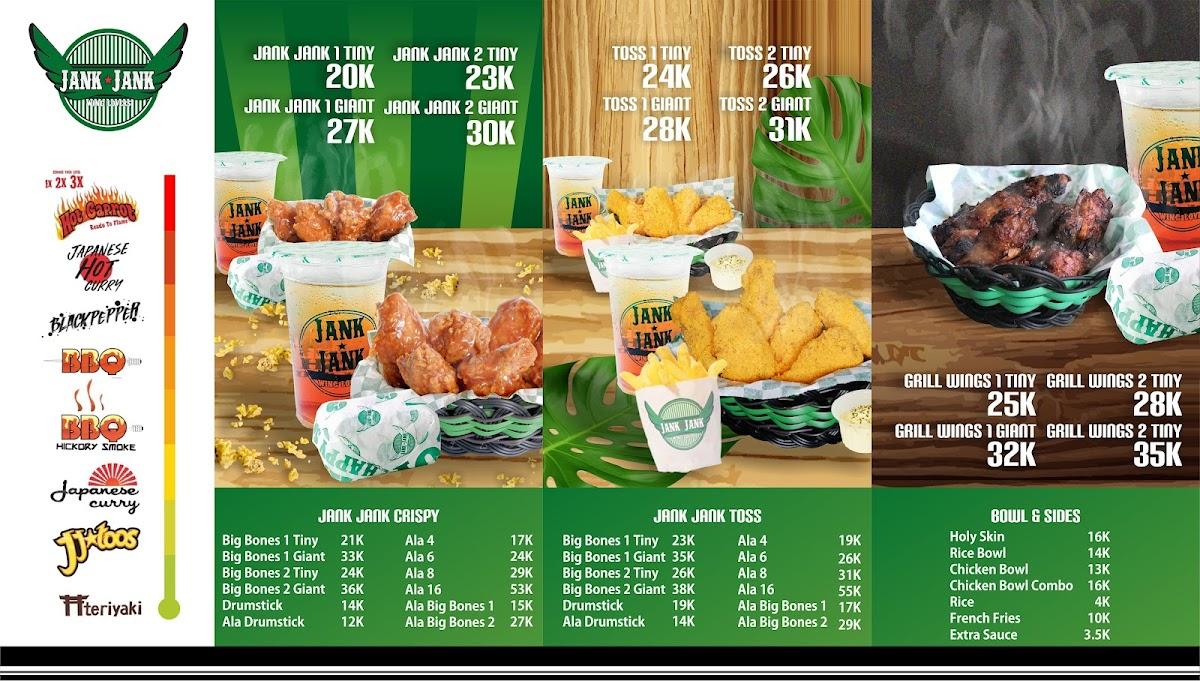 Menu at Jank Jank Wings Tenggilis restaurant, Surabaya