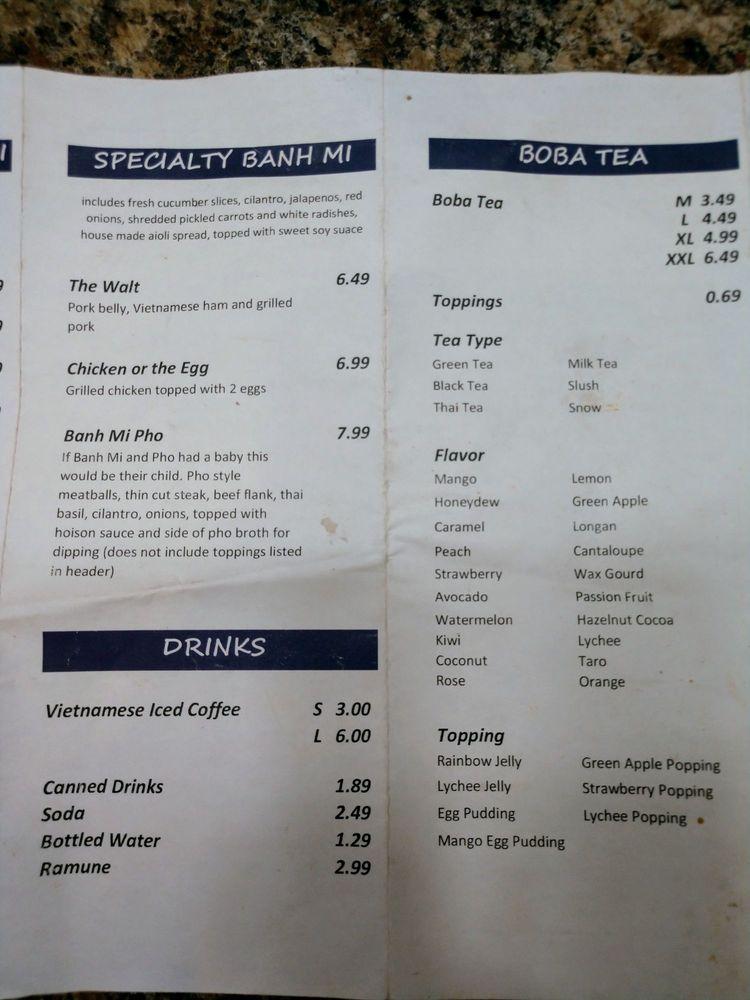 Menu at Quickly restaurant, Pensacola