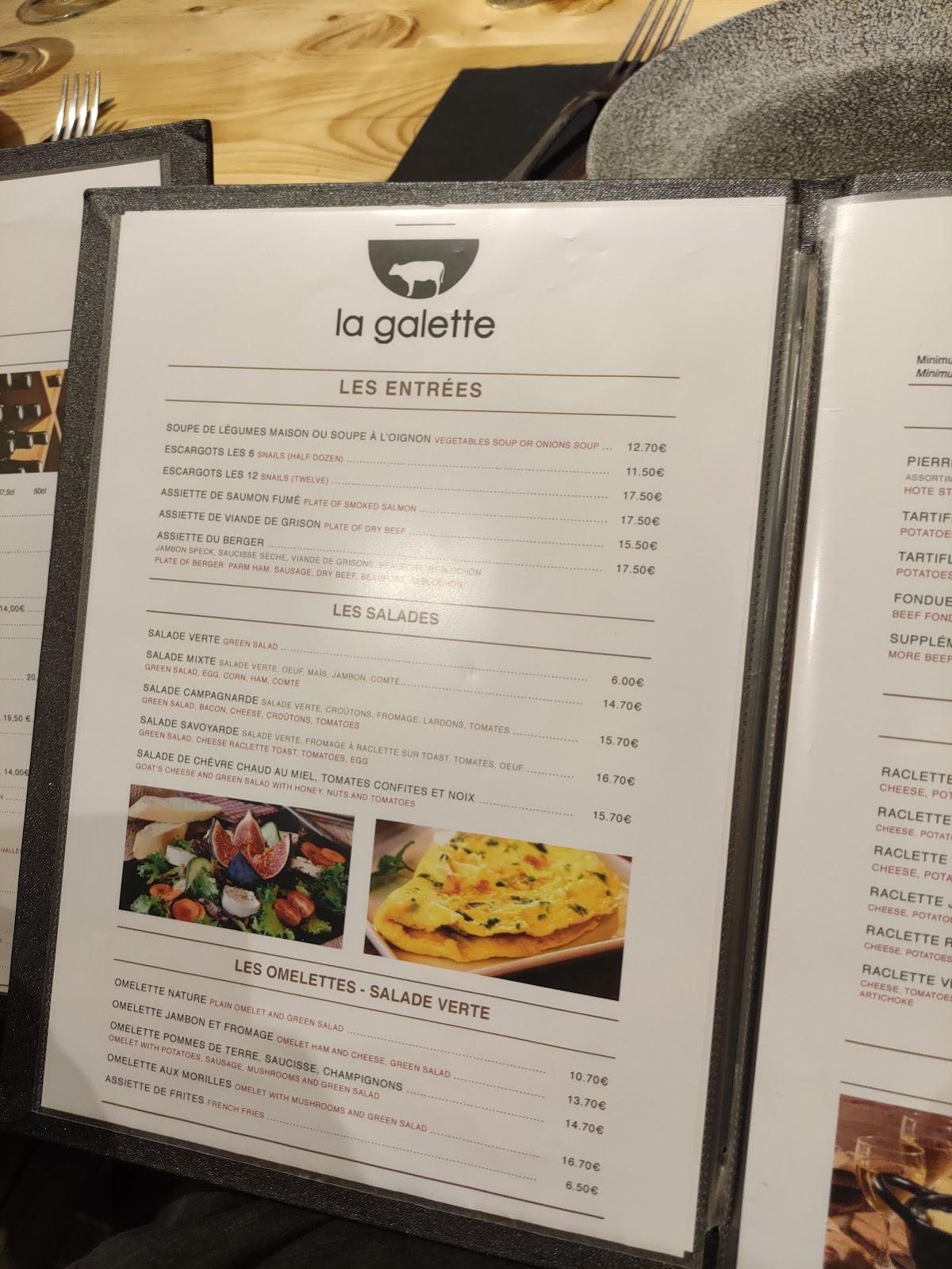 Menu at Restaurant La Galette, Les Allues