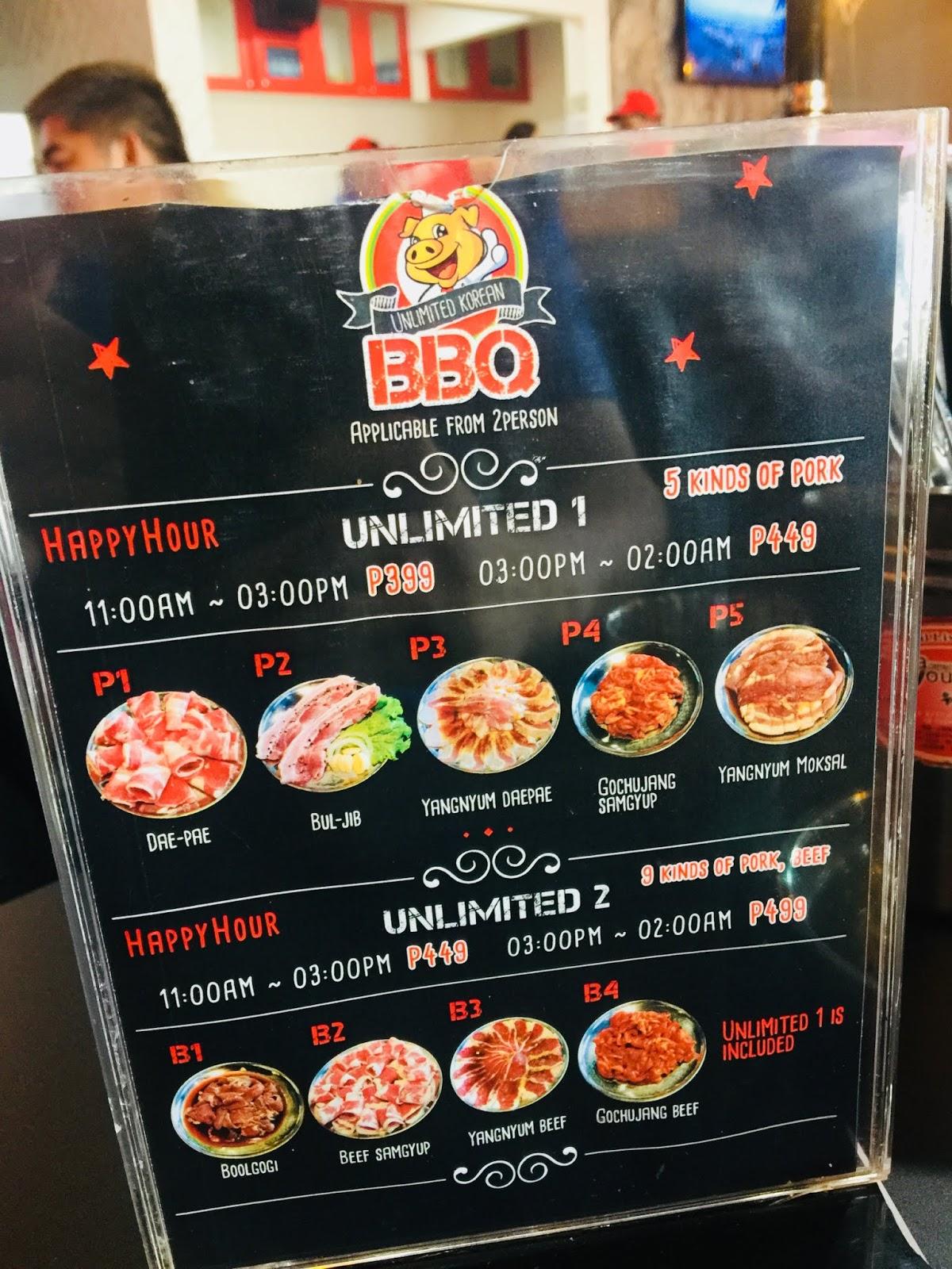 Carta de Samgyupsalamat Unlimited Korean BBQ, Santa Maria, RXC3+Q5Q