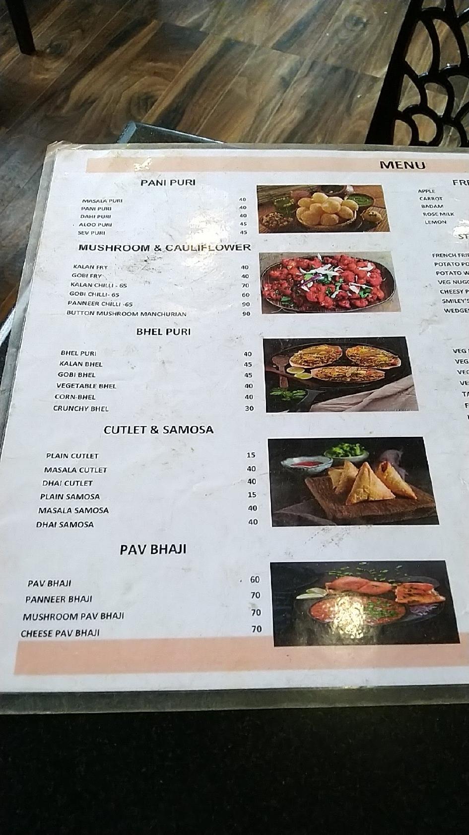 Menu at Sasi ARC, Coimbatore