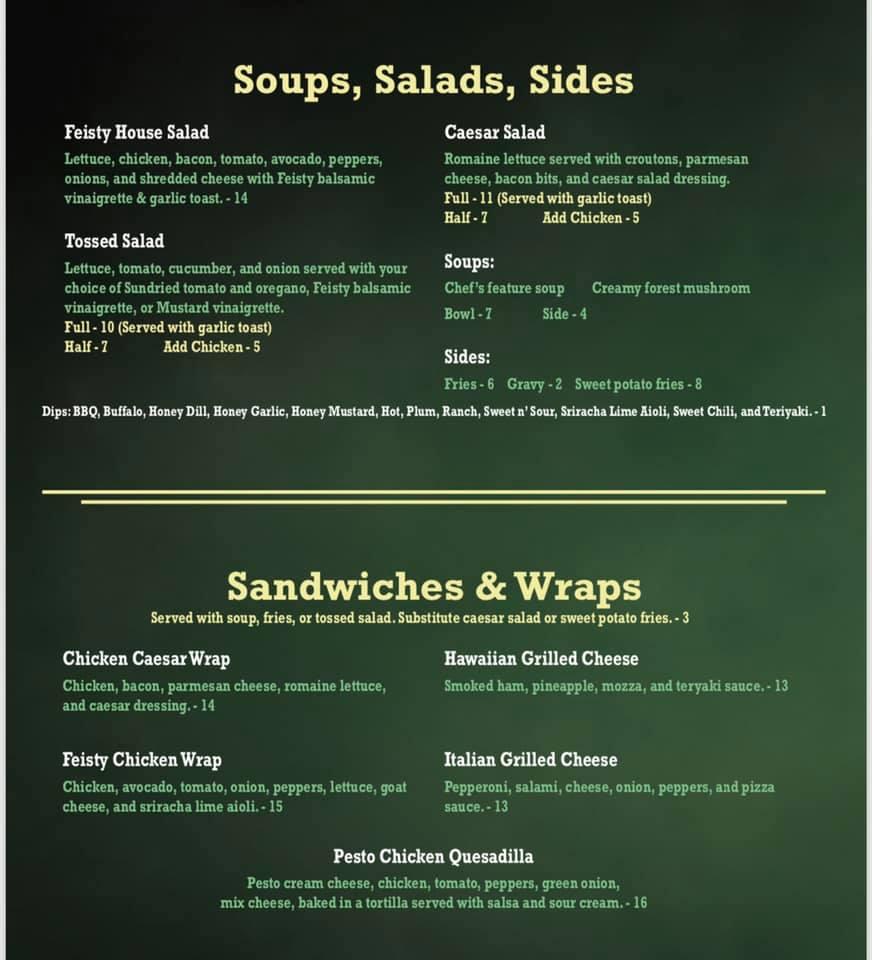 Menu at The Feisty Goat Bar And Grill, Saskatoon