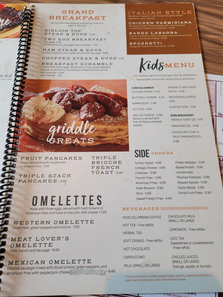 Menu at Christos Family Dining restaurant, Plymouth