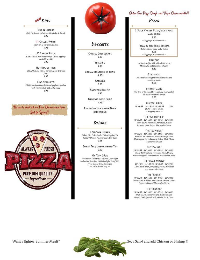 Menu at Mafia Pizza and Speakeasy Sportsbar, Monticello