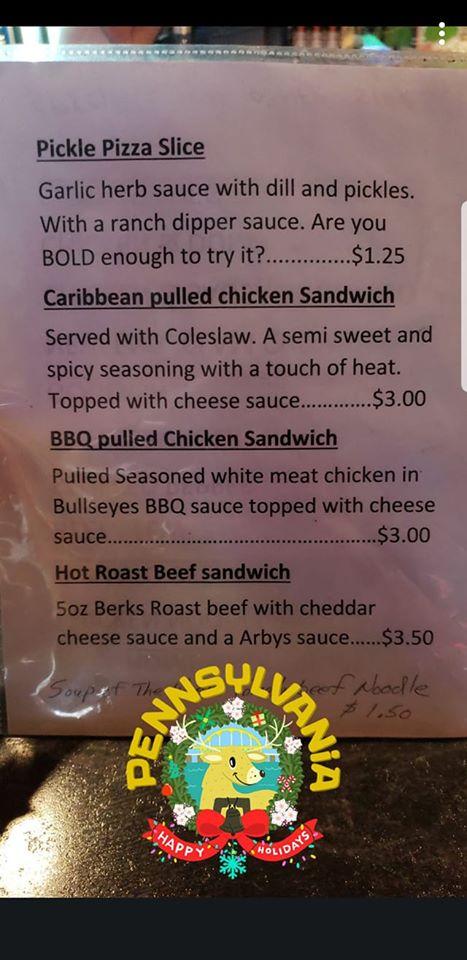 Menu at R D's Roadhouse Bar & Grill, Bloomsburg