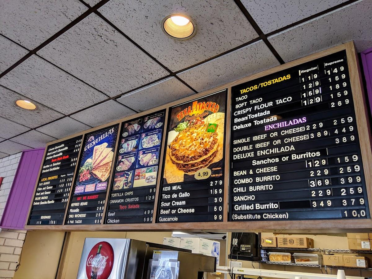 Menu at Taco Tico restaurant, Kenner, Williams Blvd