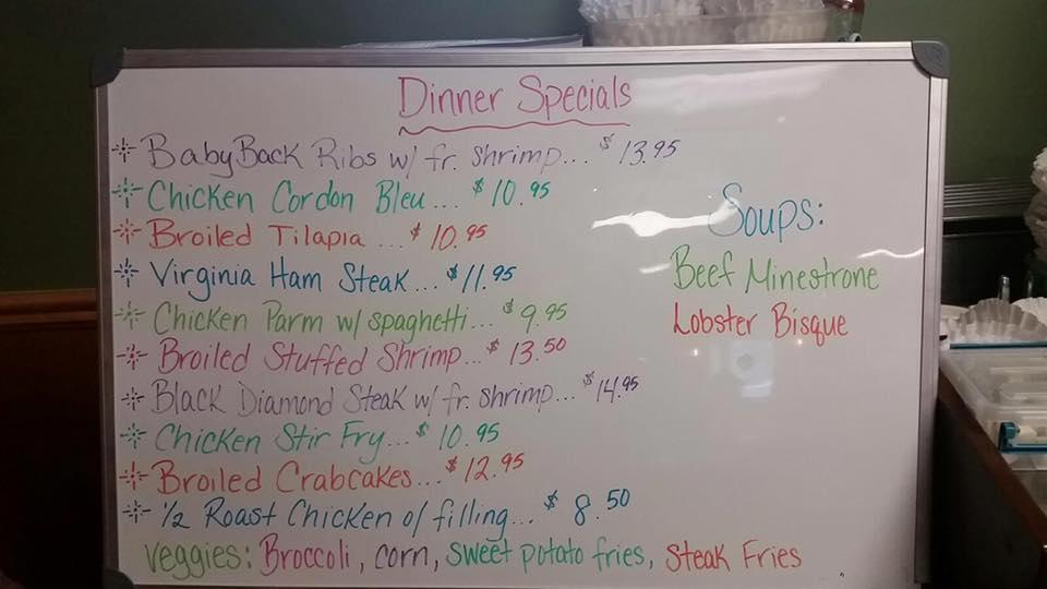 Menu at Perry Restaurant, Shoemakersville