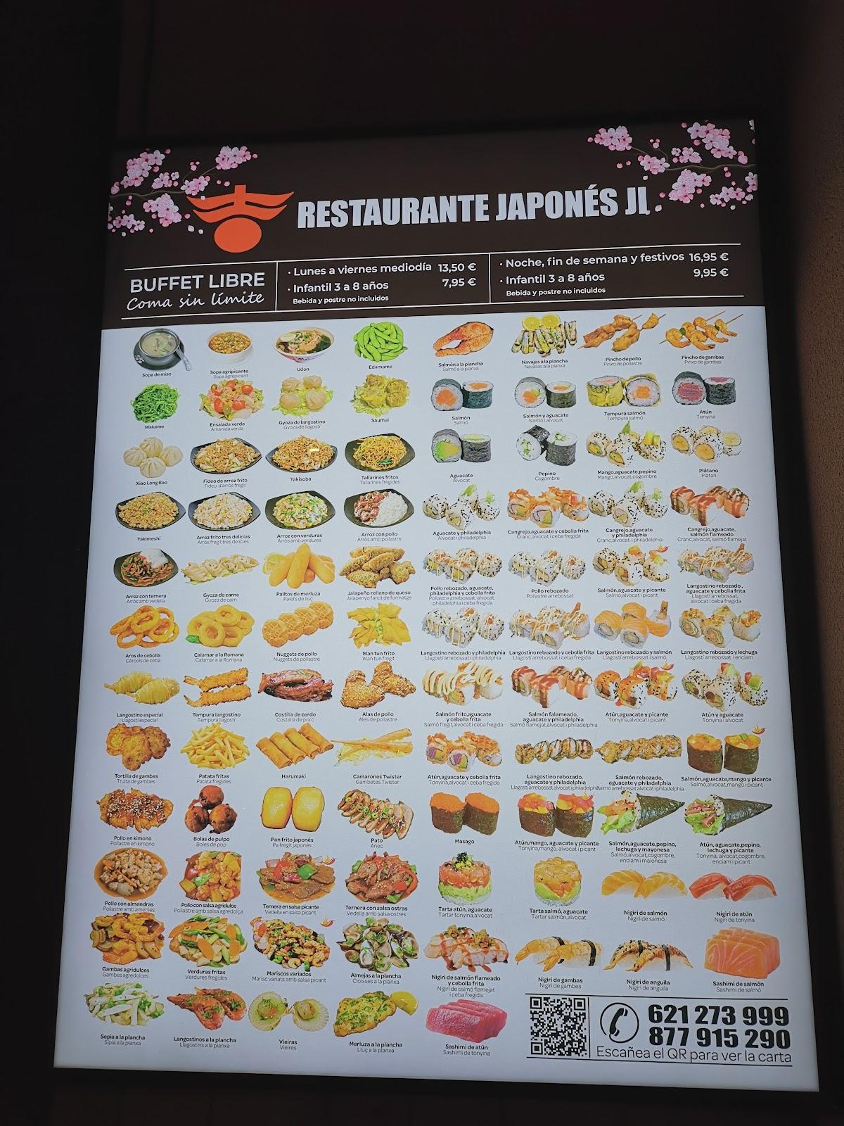 Carta de Restaurant Japonés JI, Miami Playa