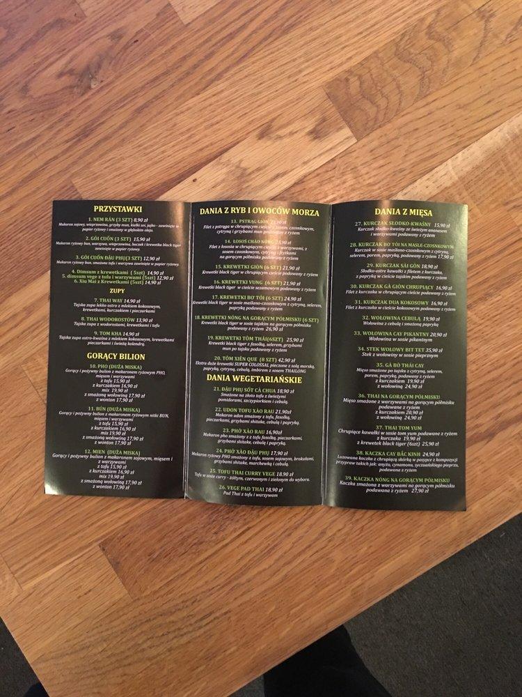 Menu at Thai Long-restauracja wietnamska i tajska restaurant, Warsaw ...
