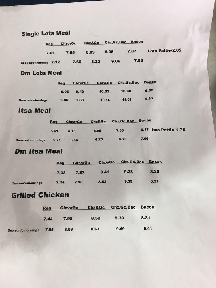 Menu at Blake's Lotaburger fast food, Alamogordo