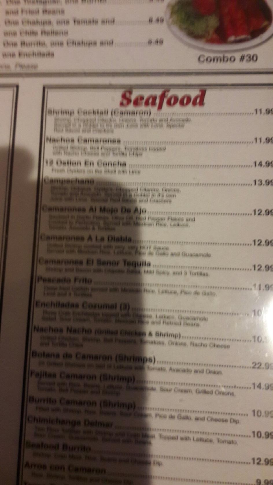 Menu at El Sol Mexican Restaurant, Waverly, E Bremer Ave