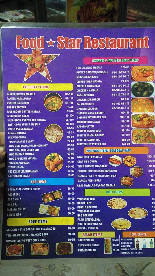 Menu at Food Star Restaurant, Bengaluru, 61