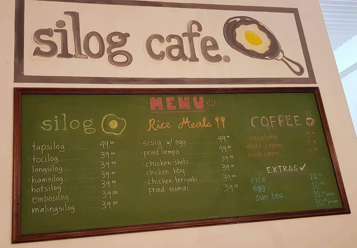 Menu at Silog Cafe, Cabuyao