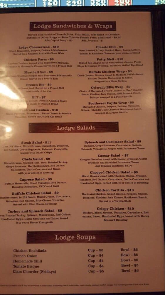 Menu at The Lodge pub & bar, Las Vegas, S Fort Apache Rd