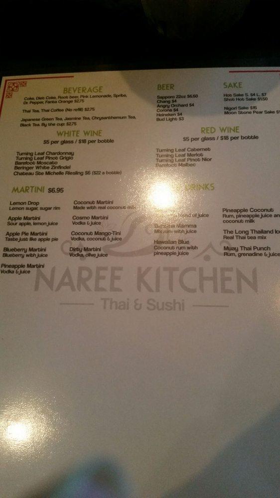 Carta del restaurante Naree Kitchen Thai & Sushi, Kansas City