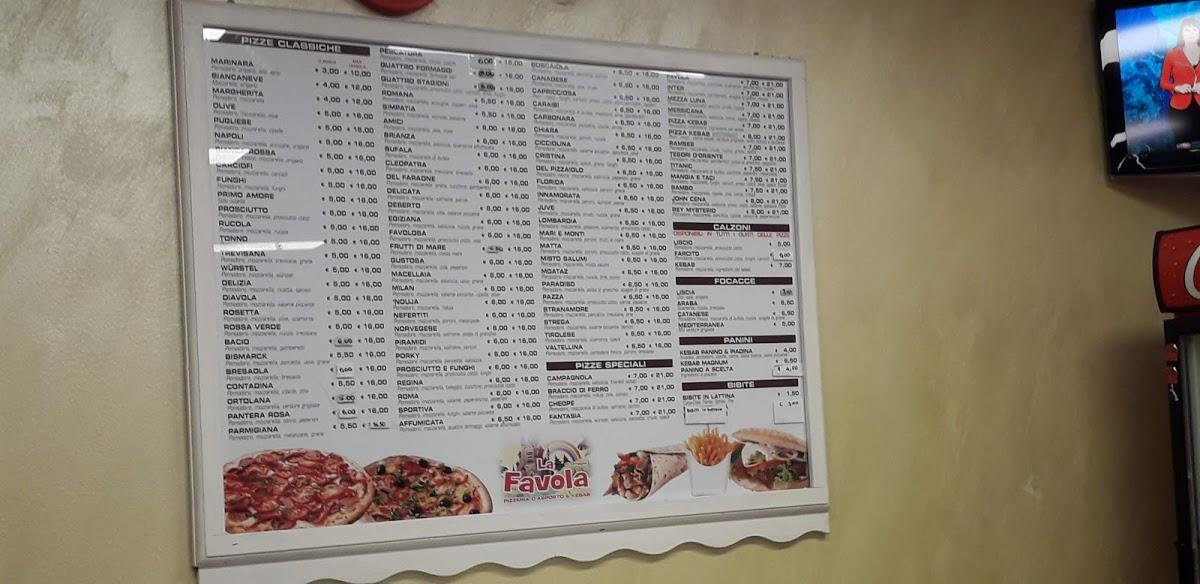 Menu da Pizzeria La Favola, Origgio