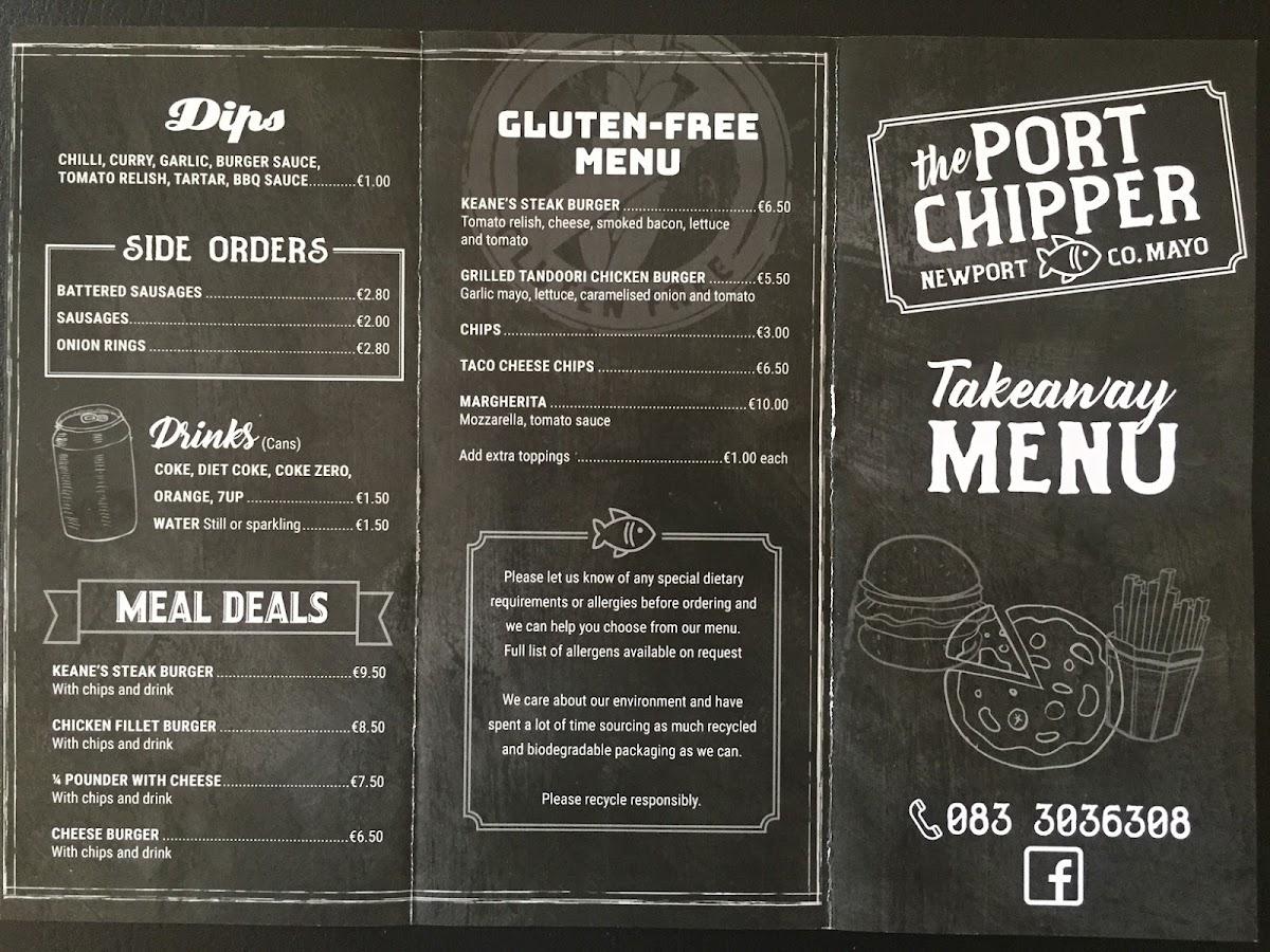 Menu at The Port Chipper restaurant, Newport