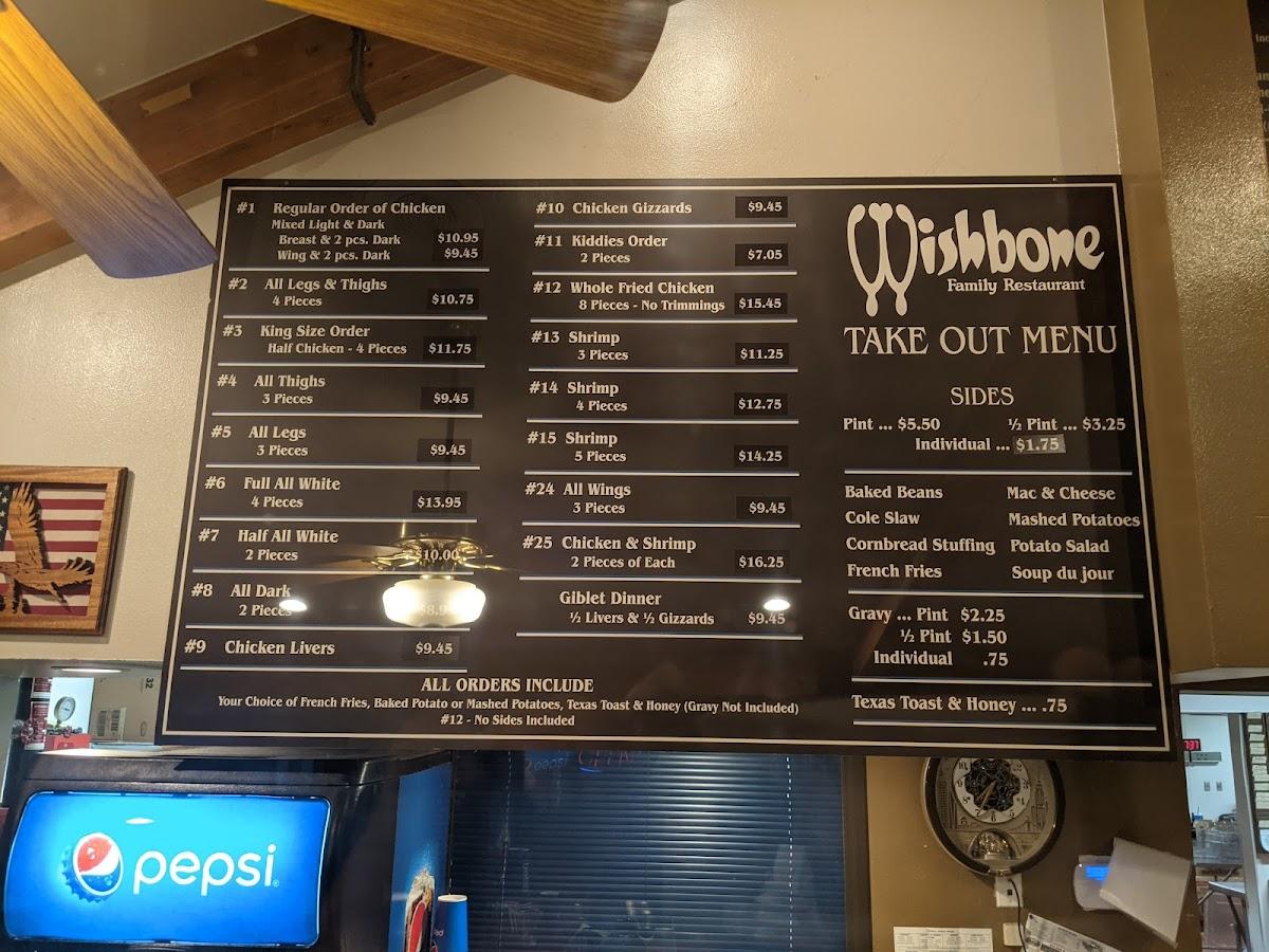 Menu at The Wishbone Family Restaurant, Denver