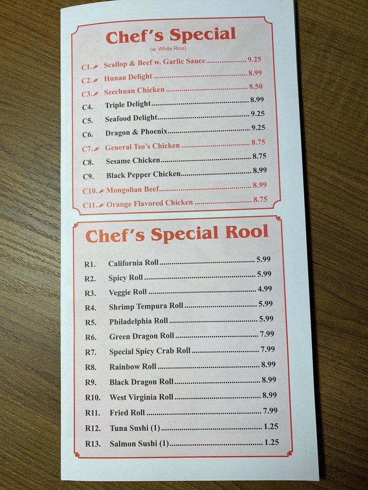 Menu at Chin Restaurant, Perryville, S Perryville Blvd