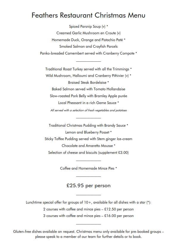 Menu at Feathers Restaurant, Andover, Hawk Conservancy Trust Bird of ...