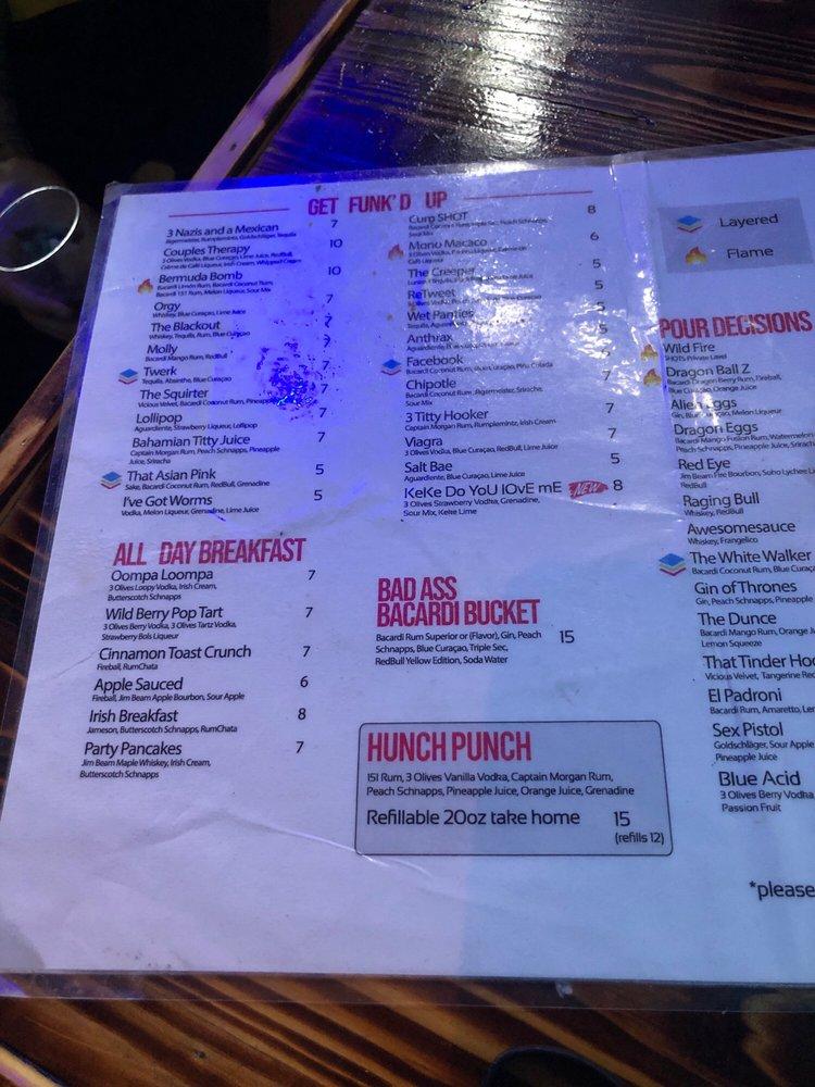 Menu at SHOTS Bar Orlando, Orlando, 69 E Pine St Floor 1