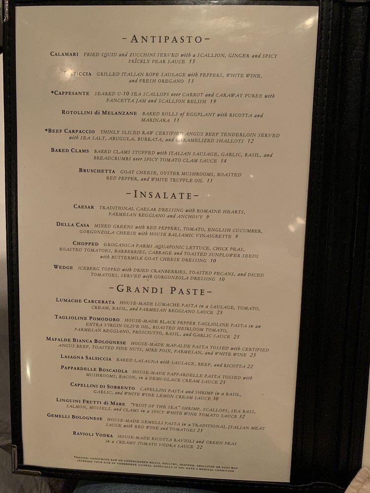 Menu at Volare Italian Ristorante restaurant, Louisville