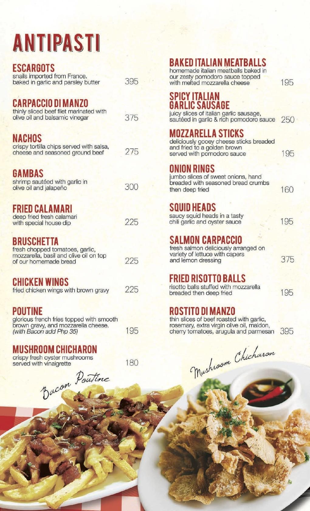 Menu at Mama Lou's Italian Kitchen - Evia Lifestyle Center restaurant ...