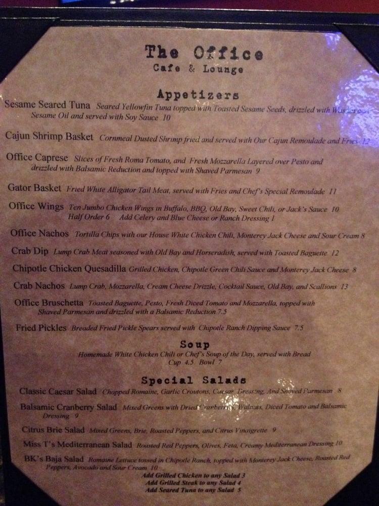 Menu at Office Cafe & Lounge, Laytonsville